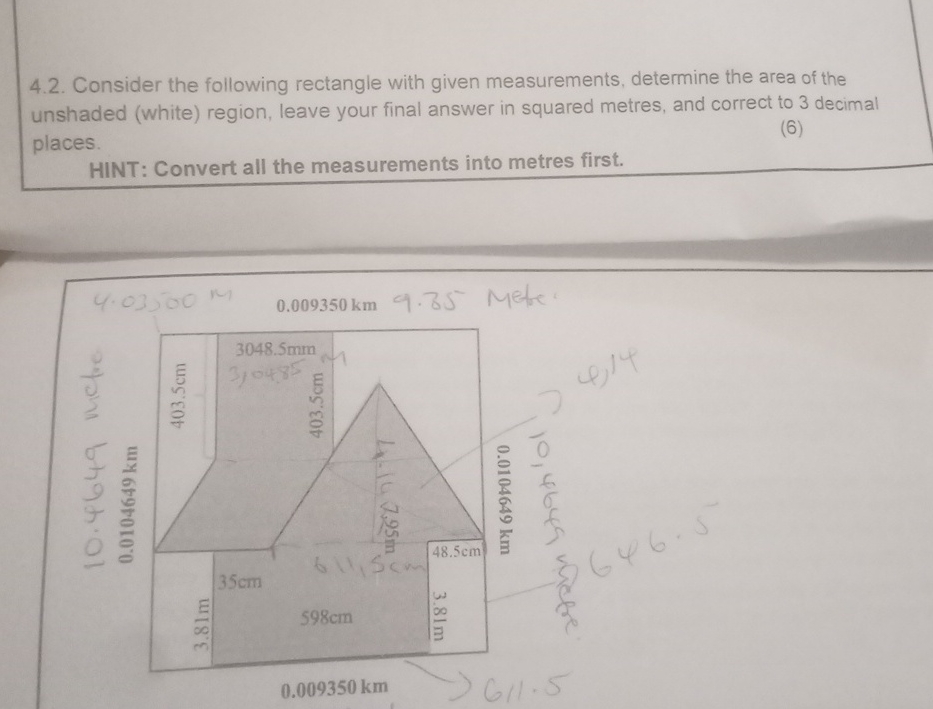 4.2. ﻿Consider the following rectangle with given | Chegg.com