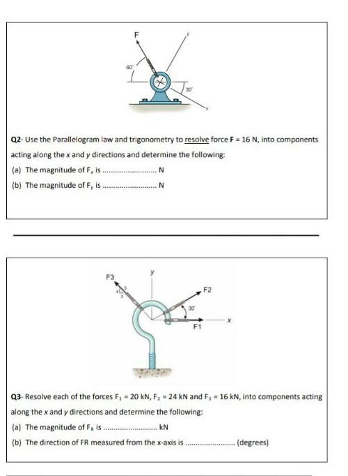 Solved BU 02- Use the Parallelogram law and trigonometry to | Chegg.com
