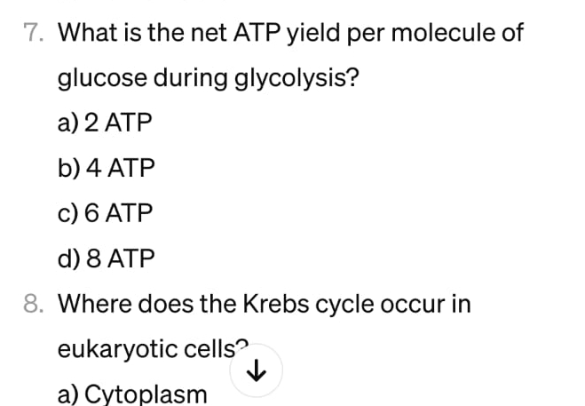 Solved What is the net ATP yield per molecule of glucose | Chegg.com