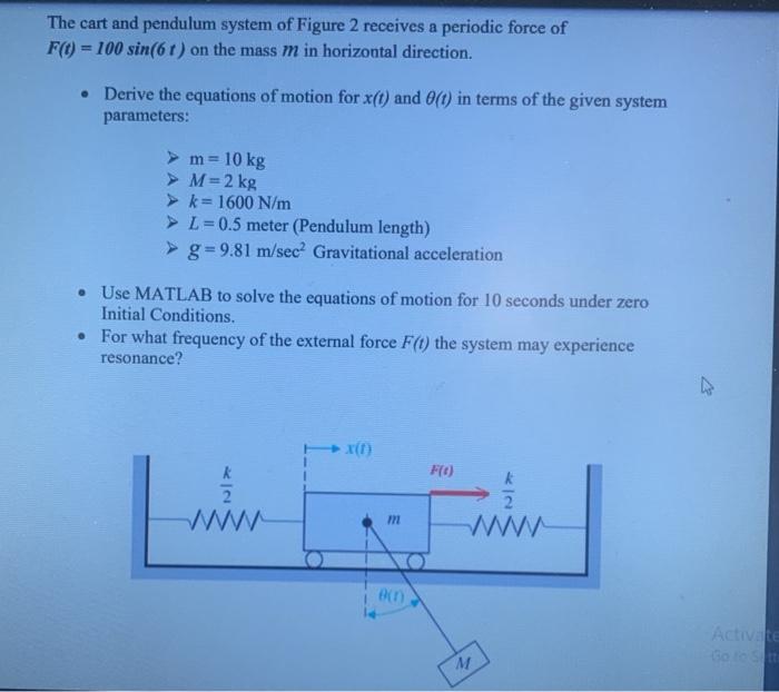 Solved Vibrations. Use Matlab to solve equations of motion | Chegg.com