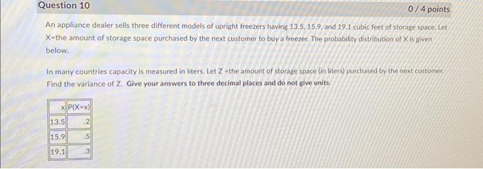 Solved An appliance dealer sells three different models of | Chegg.com