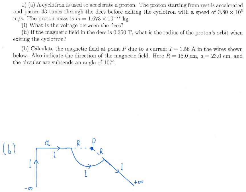 Solved (a) ﻿A cyclotron is used to accelerate a proton. The | Chegg.com