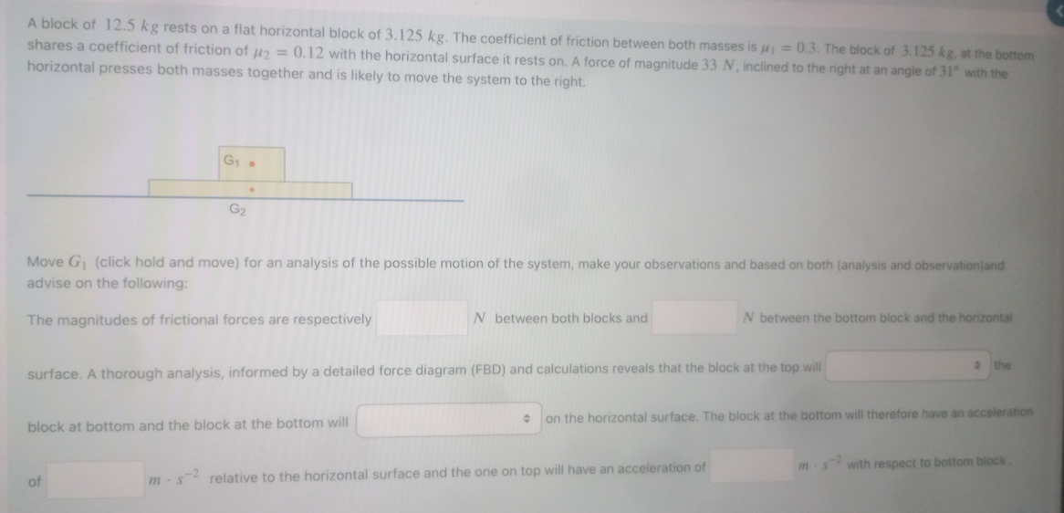 Solved A block of 12.5 ﻿kg rests on a flat horizontal block | Chegg.com
