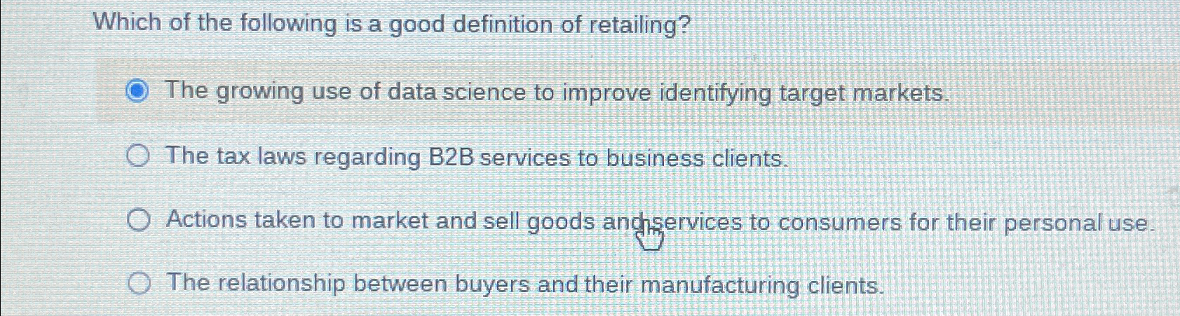 Solved Which of the following is a good definition of | Chegg.com