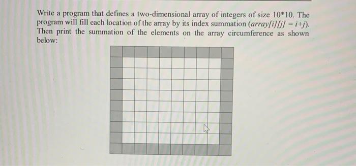 Solved Write a program that defines a two-dimensional array | Chegg.com