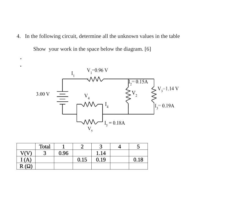 Solved 4. In the following circuit, determine all the | Chegg.com