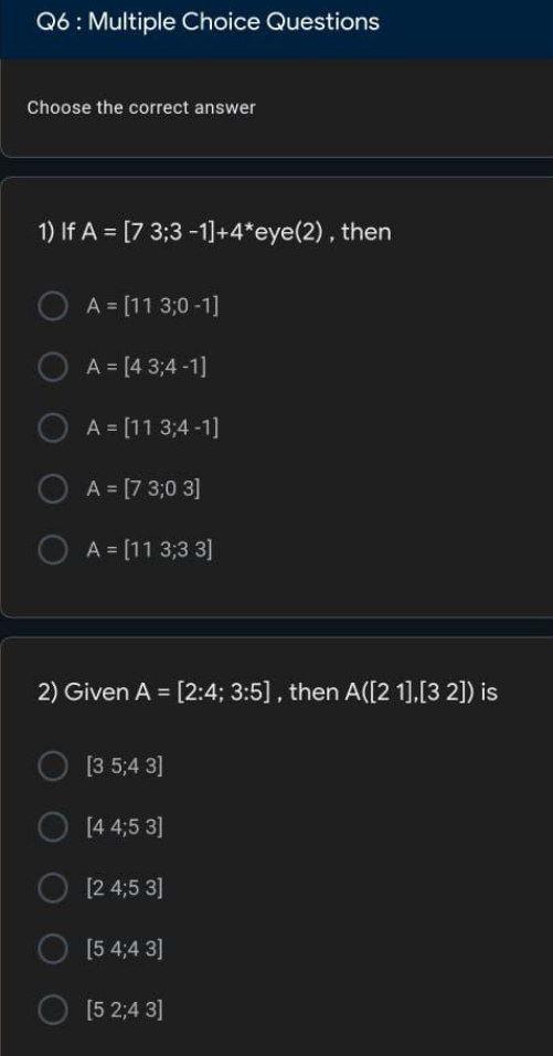 Solved Q6: Multiple Choice Questions Choose the correct | Chegg.com