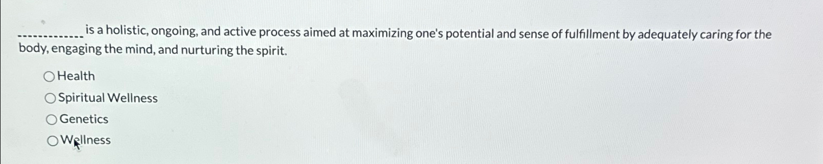 Solved is a holistic, ongoing, and active process aimed at | Chegg.com