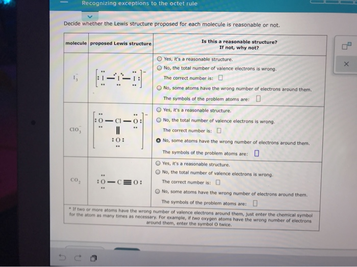 Solved Recognizing exceptions to the octet rule Decide | Chegg.com