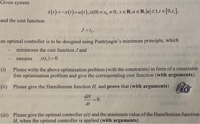 Solved Given system | Chegg.com