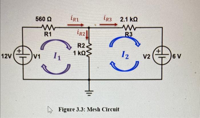 Solved Figure 3.3: Mesh Circuit | Chegg.com