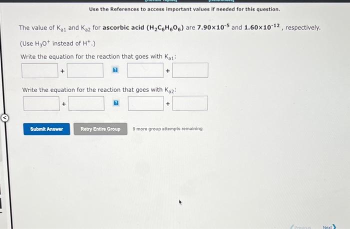 Solved The value of Ka1 and Ka2 for ascorbic acid (H2C6H6O6) | Chegg.com
