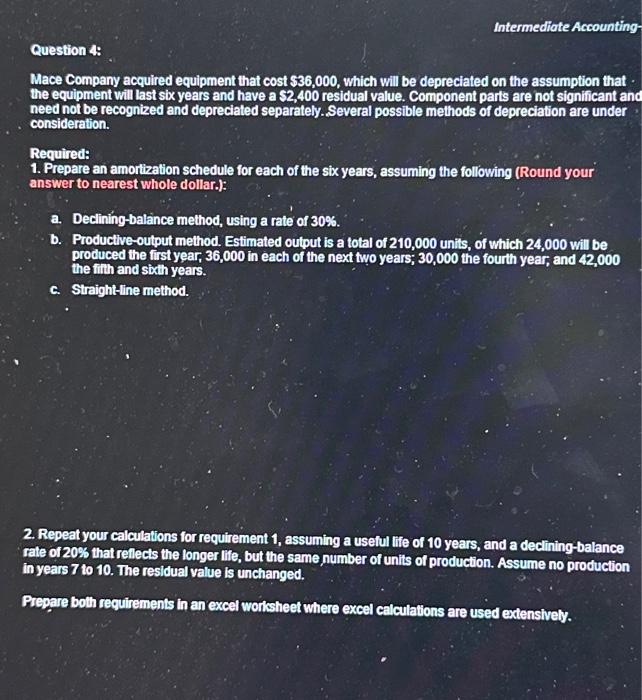 Intermediote Accounting- Question 4: Mace Company | Chegg.com
