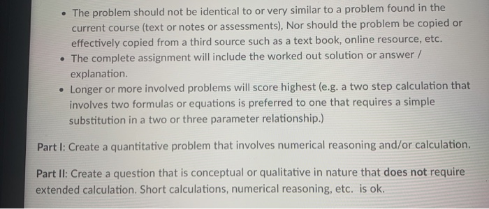 Solved Part II: Create a question that is conceptual or | Chegg.com