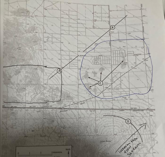 Solved on the antelope peak topographic map draw a line | Chegg.com