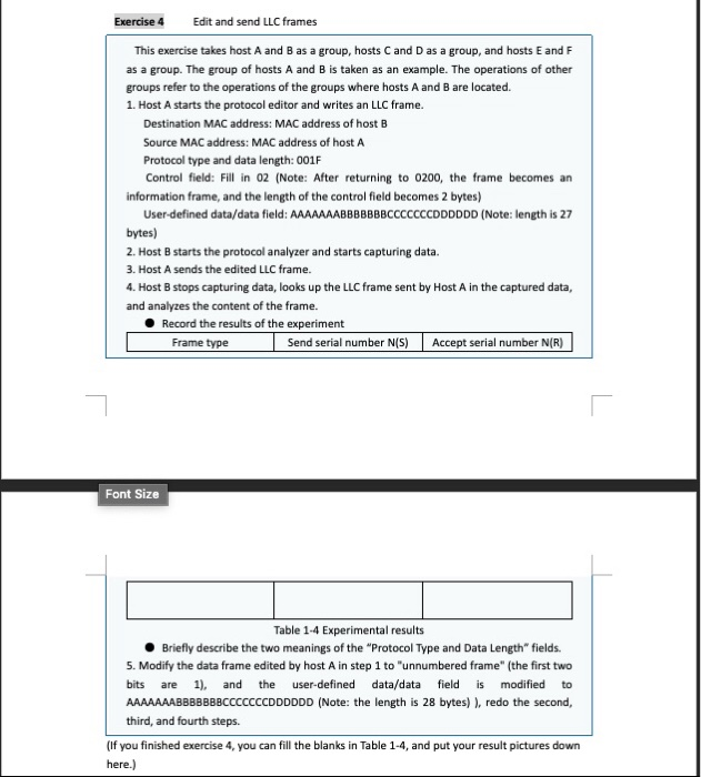 Exercise 4 Edit and send LLC frames This exercise | Chegg.com