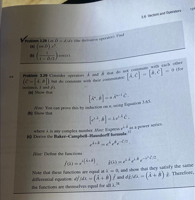 Solved Problem 3.28 Let D = d/dx (the derivative operator). | Chegg.com