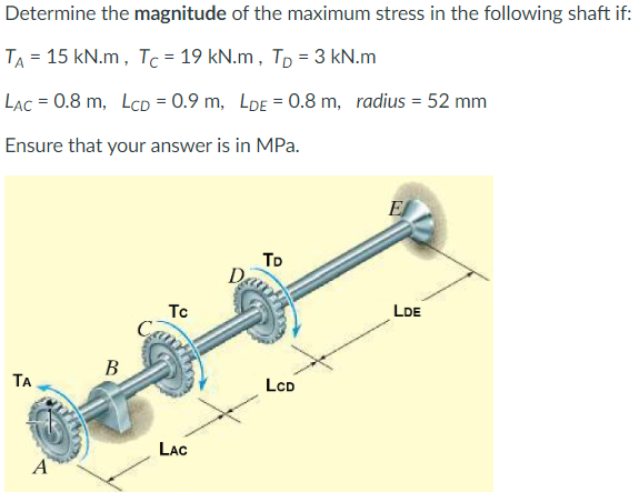 Solved Determine the magnitude of the maximum stress in the | Chegg.com