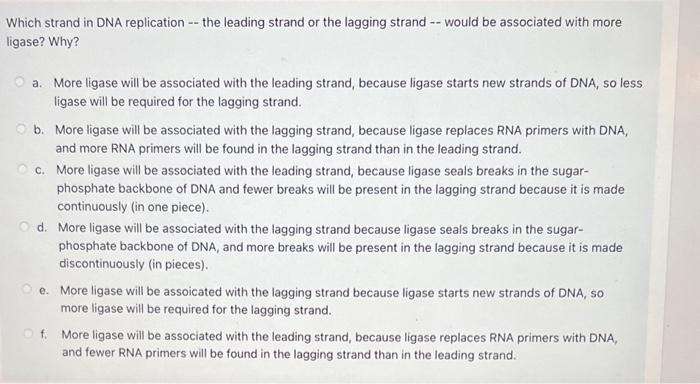 Solved Which Strand In Dna Replication The Leading Strand 0005