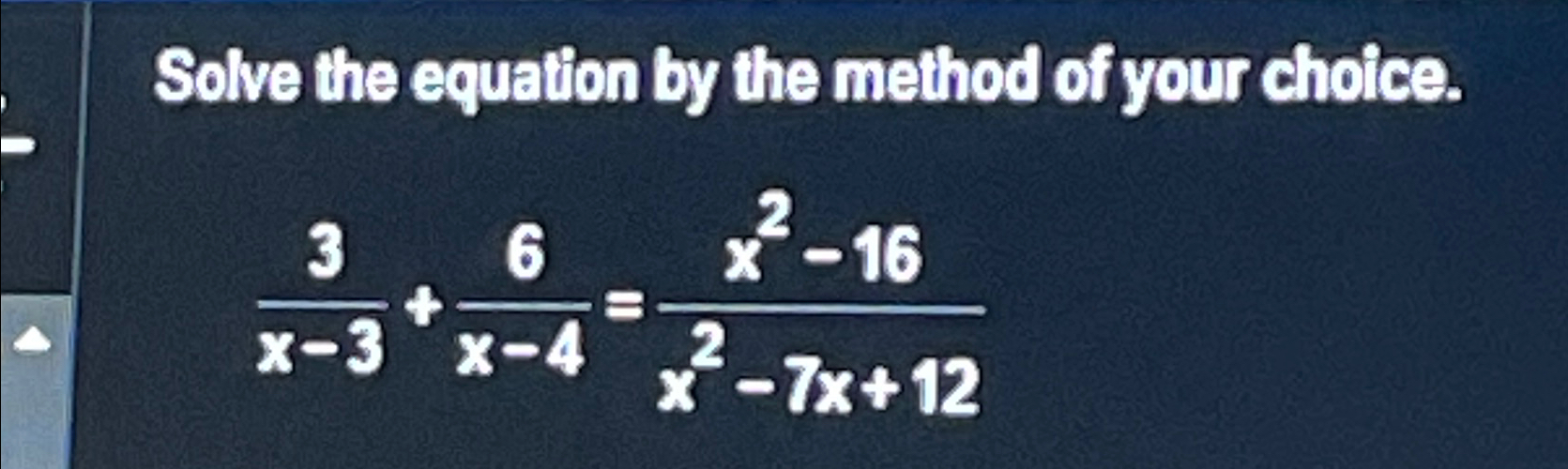 Solved Solve the equation by the method of your | Chegg.com
