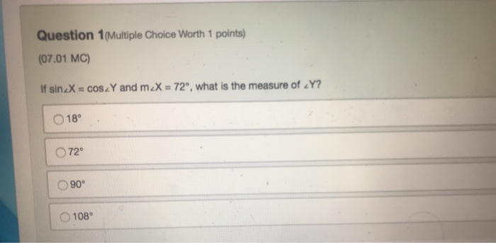 Solved Question 1(Multiple Choice Worth 1 points) (07.01 MC) | Chegg.com