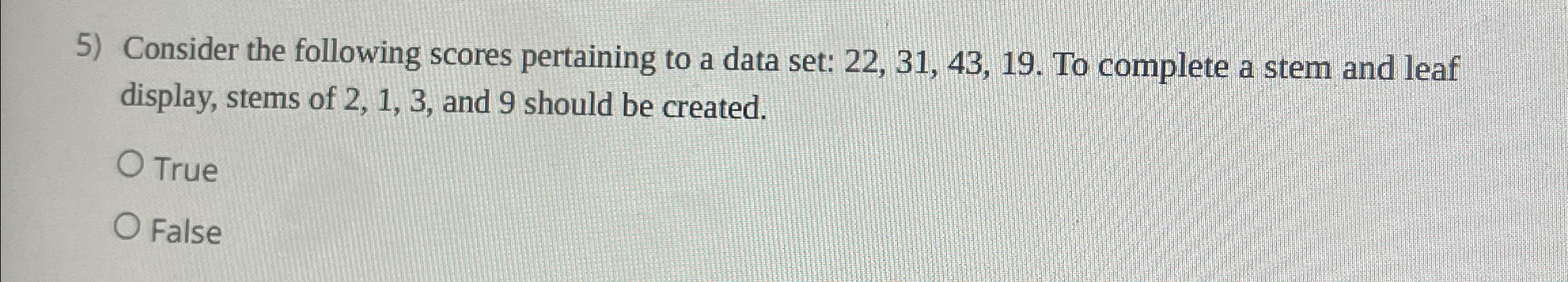 Solved Consider the following scores pertaining to a data | Chegg.com