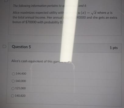 Solved The following information pertains to of Alice | Chegg.com