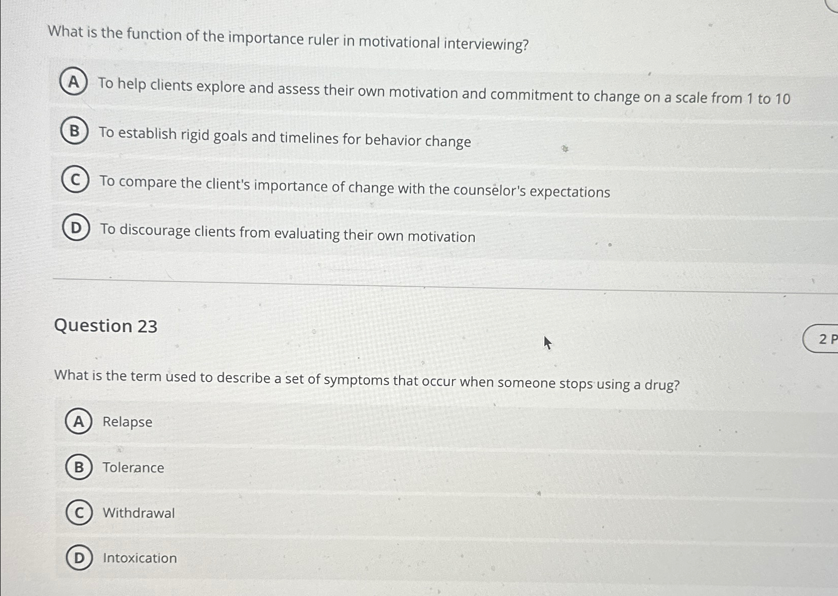 Solved What is the function of the importance ruler in | Chegg.com