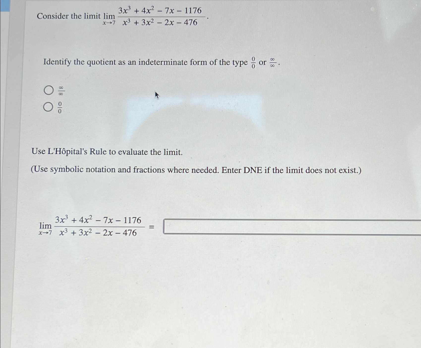 Solved Consider the limit | Chegg.com