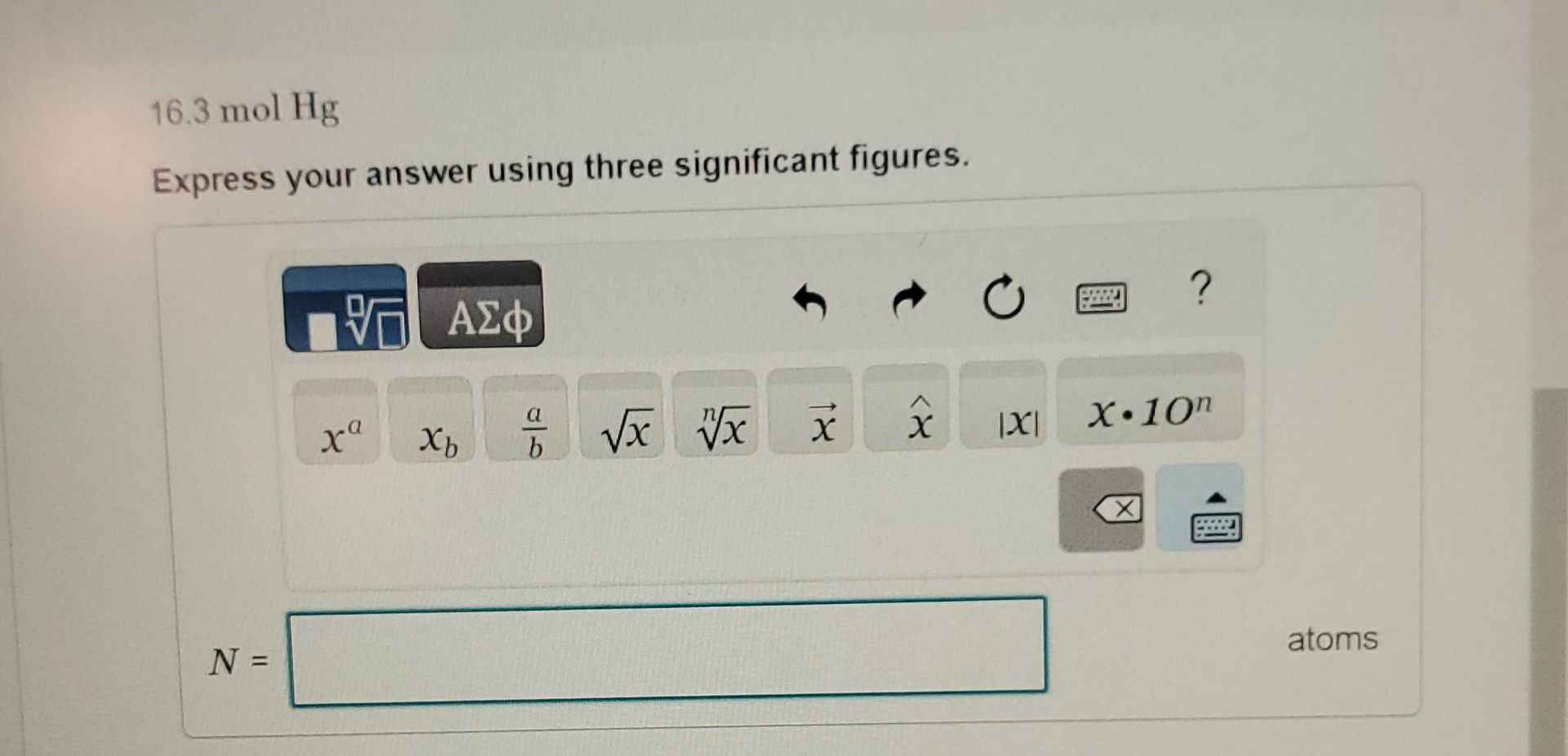 Solved 16.3molHgExpress your answer using three significant | Chegg.com