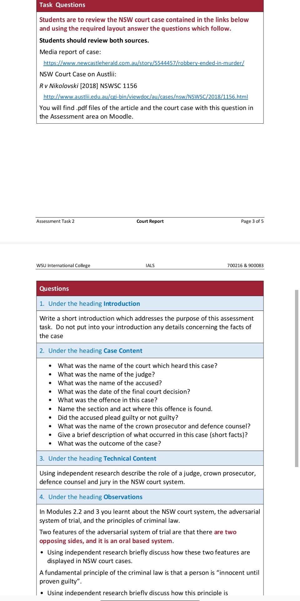In Modules 2.2 and 3 you learnt about the NSW court | Chegg.com