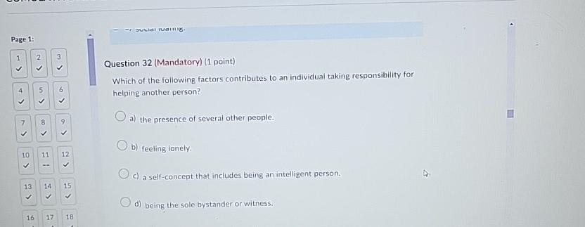 Solved Page 1:Question 32 (Mandatory) (1 ﻿point)456Which of | Chegg.com