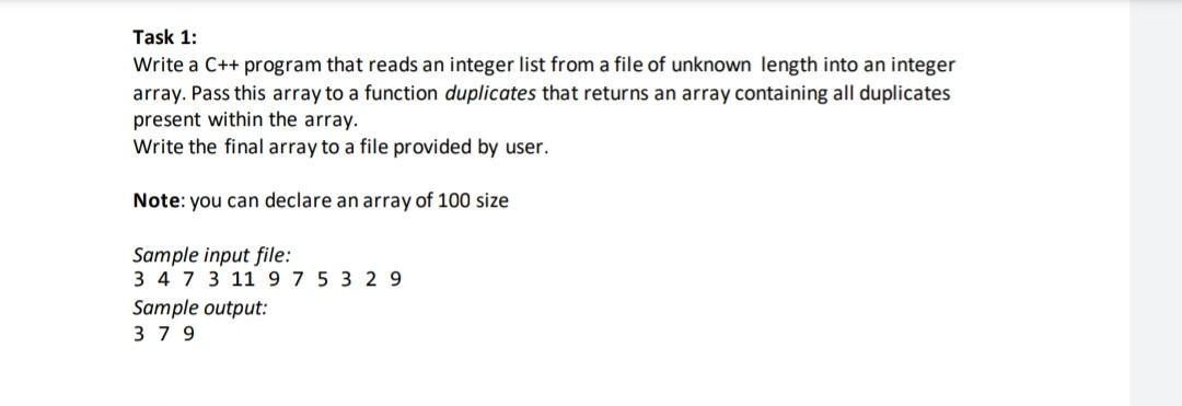 Solved Task 1: Write a C++ program that reads an integer | Chegg.com