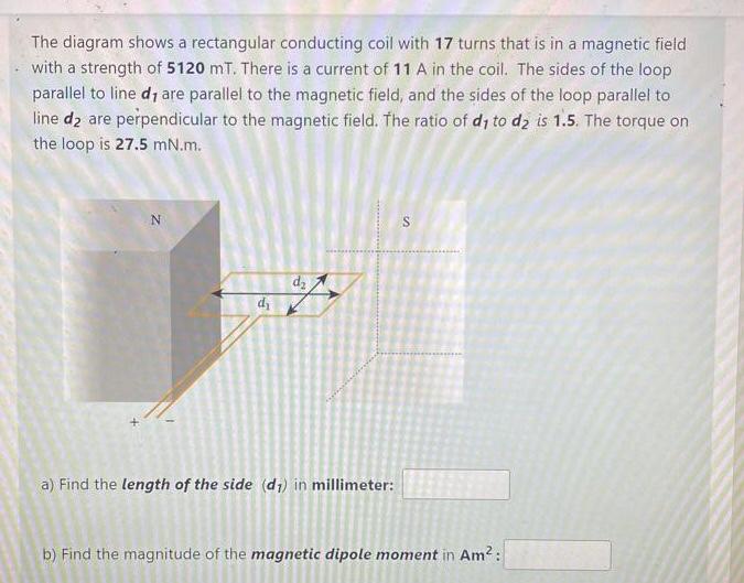 Solved The diagram shows a rectangular conducting coil with | Chegg.com
