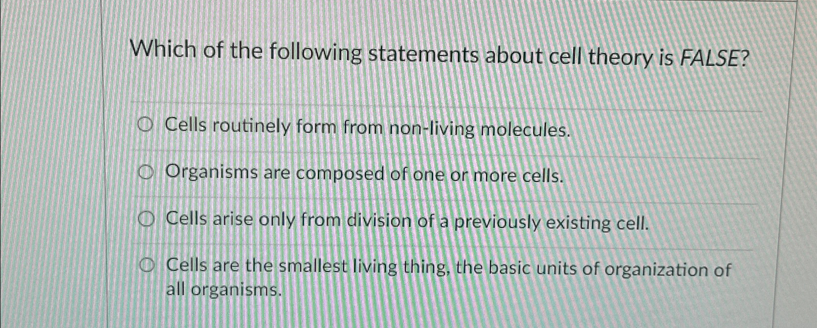 Solved Which of the following statements about cell theory | Chegg.com