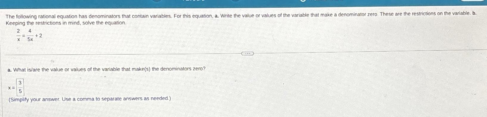 Solved Keeping the restrictions in mind, solve the | Chegg.com