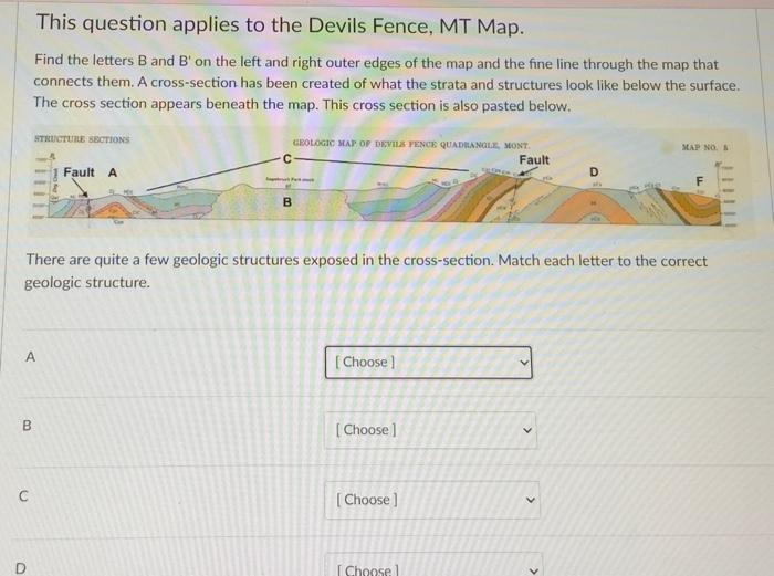 Solved This question applies to the Devils Fence, MT Map. | Chegg.com