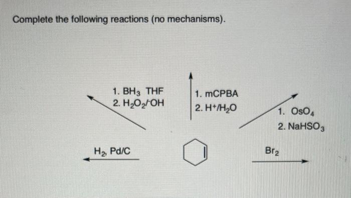 Solved Complete the following reactions (no mechanisms). | Chegg.com