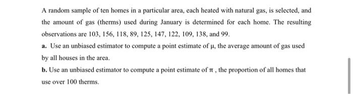 A random sample of ten homes in a particular area, | Chegg.com
