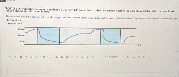 TQT 19.8. Given information on a patient's EDV, ESV, | Chegg.com