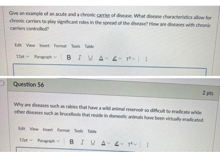 Solved Give an example of an acute and a chronic carrier of | Chegg.com