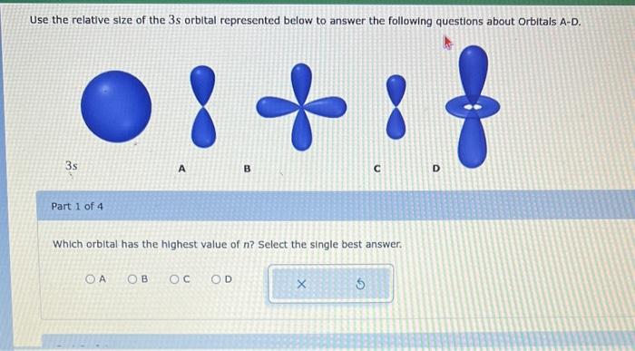 Solved it also asks which orbitals have a value of l=0? | Chegg.com