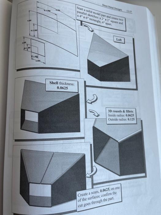 Solved 2. Sheet Metal Rectangle to Square Transition (Create | Chegg.com