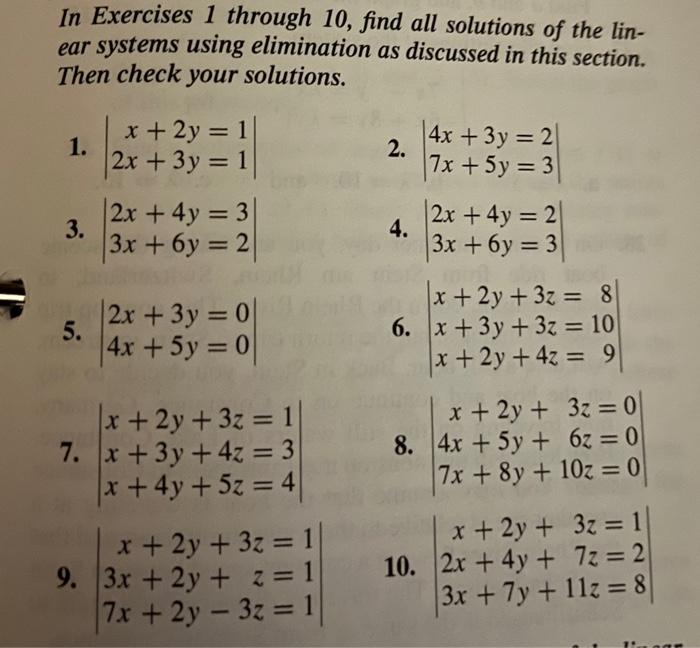 Solved In Exercises 1 through 10, find all solutions of the | Chegg.com