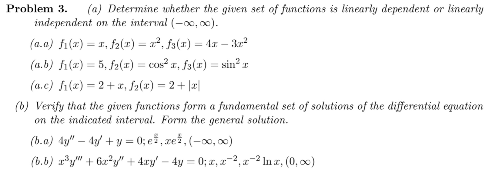 Solved Problem 3 A ﻿determine Whether The Given Set Of