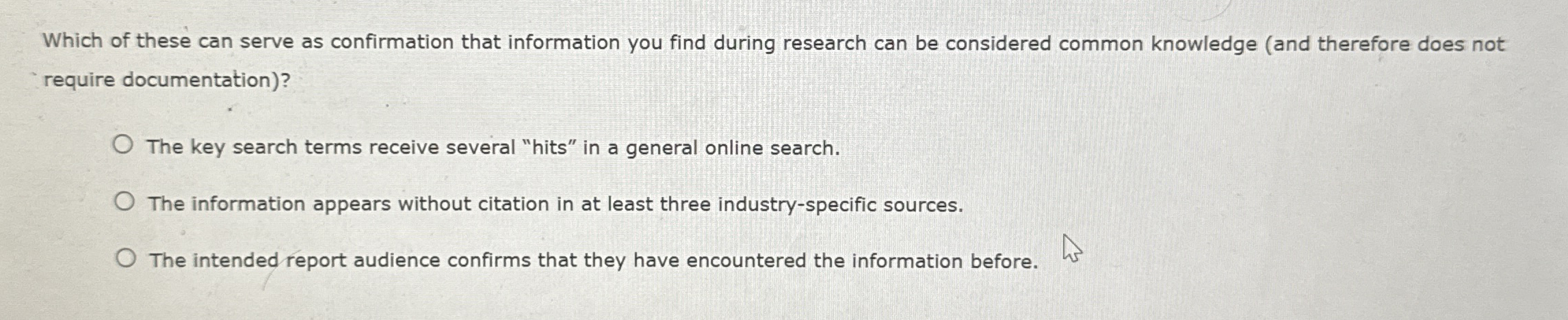 Solved Which of these can serve as confirmation that | Chegg.com