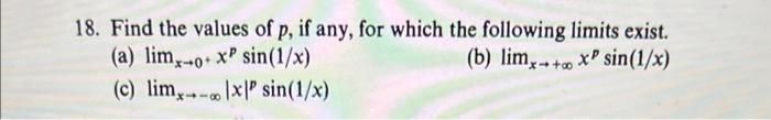 Solved 8. Find the values of p, if any, for which the | Chegg.com