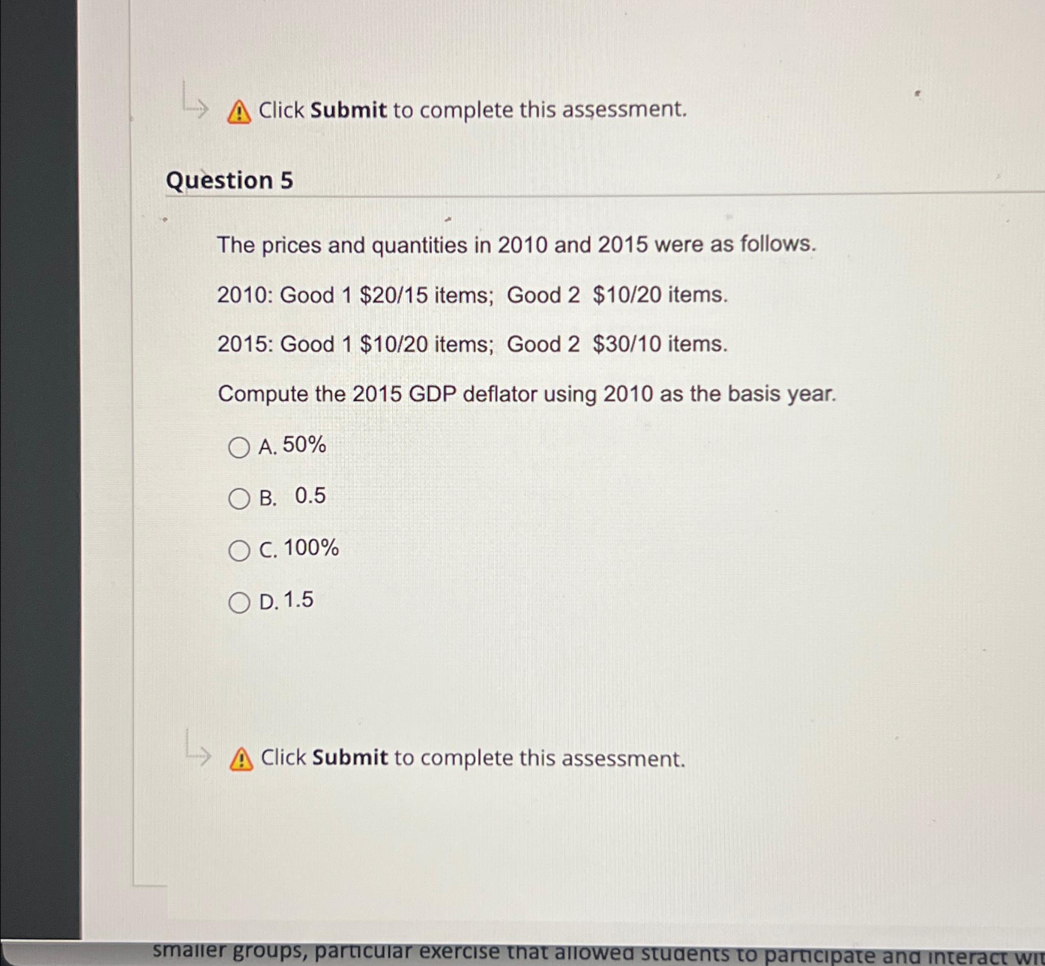 Solved Click Submit to complete this assessment.Question | Chegg.com