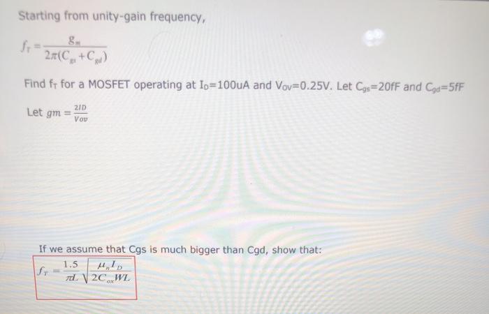 Solved Starting from unity-gain frequency, 8. fr 27(C+2) | Chegg.com