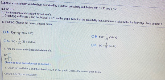 Solved Suppose x is a random variable best described by a | Chegg.com